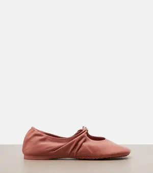 Loewe Pebble Leather Mary Jane Flats - Pink