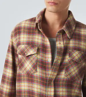 GOD'S TRUE CASHMERE Plaid Cashmere Shirt With Sunstone - Multicoloured