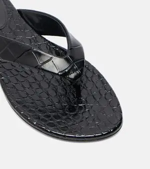 Le Monde Beryl Croc-effect Thong Sandals