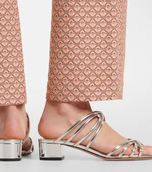 AQUAZZURA Mirrored Leather Mules