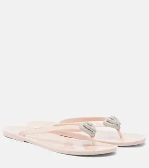 Mach & Mach Riviera Embellished Thong Sandals - Pink