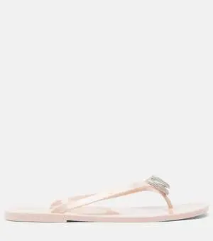 Mach & Mach Riviera Embellished Thong Sandals - Pink