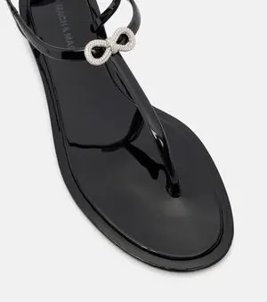 Mach & Mach Riviera Embellished Thong Sandals - Black