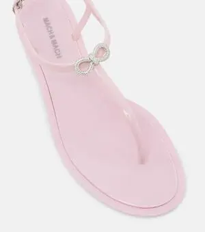 Mach & Mach Riviera Embellished Thong Sandals - Pink