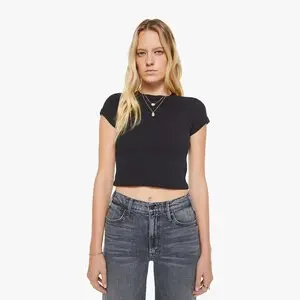 MOTHER The Itty Bitty Ringer Crop T-shirt