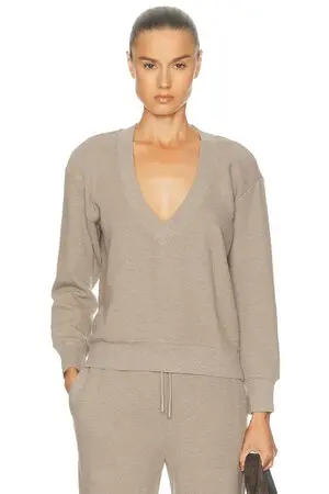 NEGATIVE UNDERWEAR Waffle Knit Deep V-neck Pullover
