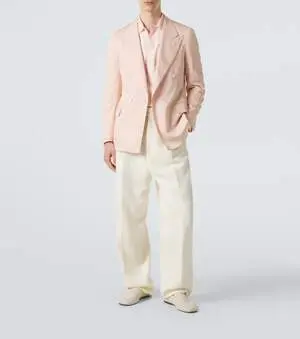UMIT BENAN Richard Double-breasted Silk Blazer
