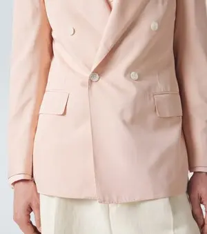 UMIT BENAN Richard Double-breasted Silk Blazer