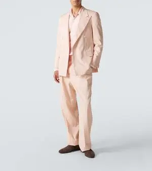 UMIT BENAN Richard Double-breasted Silk Blazer