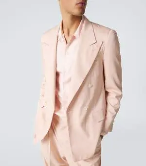 UMIT BENAN Richard Double-breasted Silk Blazer
