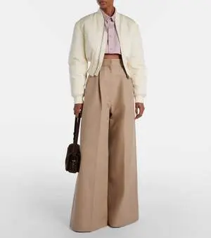 Balenciaga Cotton Gabardine Wide-leg Pants