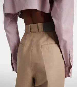 Balenciaga Cotton Gabardine Wide-leg Pants