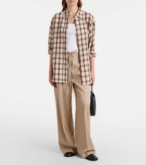 RÓHE Pleated Virgin Wool Wide-leg Pants - Beige