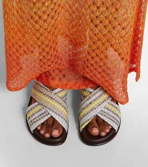 Missoni Viola Lamé Striped Sandals