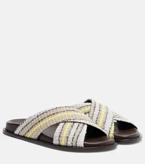 Missoni Viola Striped Lamé Sandals - Yellow