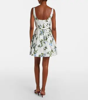 EMILIA WICKSTEAD Eglantine Floral Belted Cotton Minidress - White