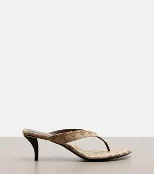 Gucci Vittoria Gg Canvas Thong Sandals