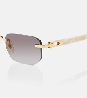 Cartier Décor C De Rectangular Sunglasses - White