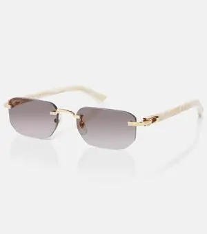 Cartier Décor C De Rectangular Sunglasses - White