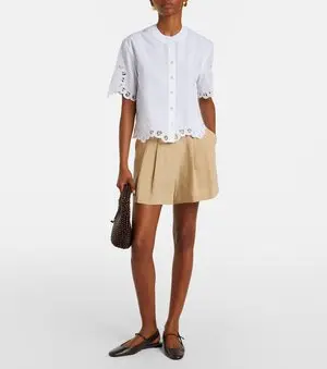 Veronica Beard Gables Pleated Shorts - Beige
