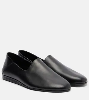 Jacquemus Leather Slip-on Shoes - Black