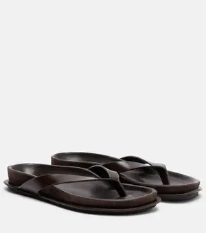 Jacquemus Tatanes Leather Thong Sandals - Brown