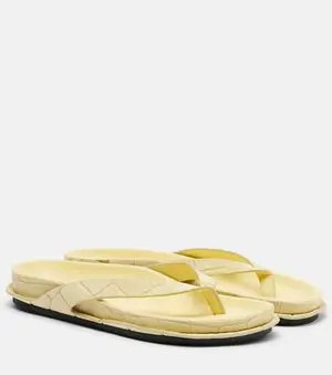 Jacquemus Tatanes Suede Thong Sandals - Yellow