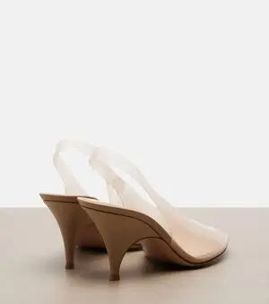 GIANVITO ROSSI Leather-trimmed Slingback Sandals - Beige