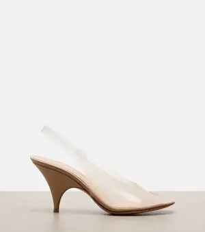 GIANVITO ROSSI Leather-trimmed Slingback Sandals - Beige