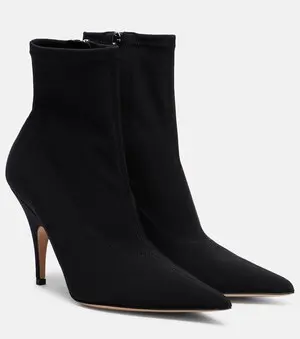 GIANVITO ROSSI Osaka Canvas Ankle Boots - Black