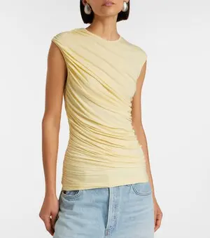 AGOLDE Ester Ruched Top - Yellow