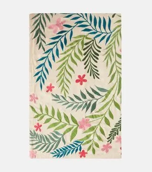 LES-OTTOMANS Embroidered Cotton Tablecloth Multicoloured