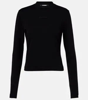 Jacquemus Logo Cotton-blend Jersey T-shirt - Black