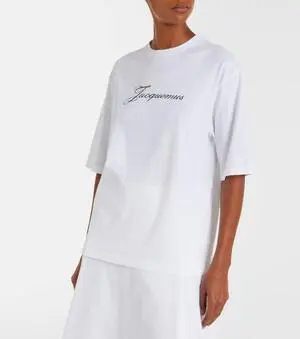 Jacquemus Logo Cotton-blend T-shirt - White