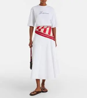 Jacquemus Logo Cotton-blend T-shirt - White
