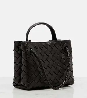 Bottega Veneta Andiamo Mini Woven Leather Bag - Brown