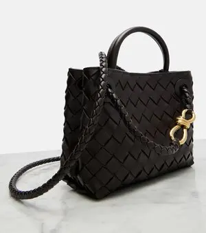 Bottega Veneta Andiamo Mini Woven Leather Bag - Brown