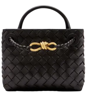 Bottega Veneta Andiamo Mini Woven Leather Bag - Brown