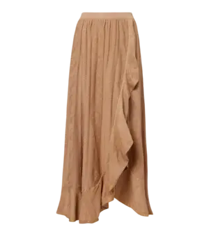 Zimmermann Aster Pointelle Lamé Maxi Skirt - Brown