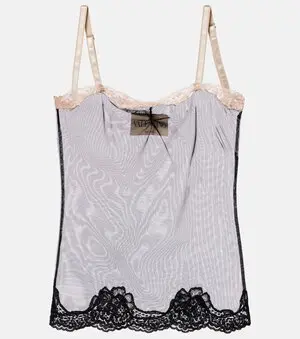 Valentino Garavani Lace-trimmed Mesh Camisole - Black