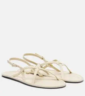 THE ROW Malick Strap Leather Sandals - White