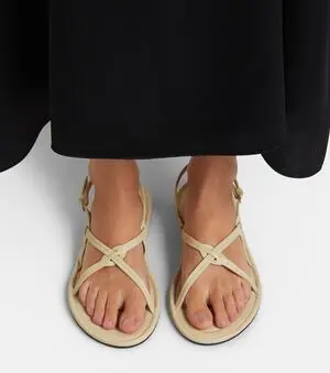 THE ROW Malick Strap Leather Sandals - White