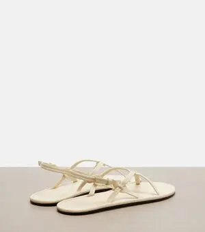 THE ROW Malick Strap Leather Sandals - White