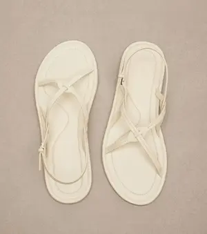 THE ROW Malick Strap Leather Sandals - White