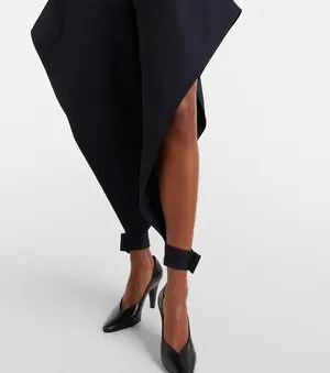 Alaïa Ruffled Cotton Gabardine Tapered Pants
