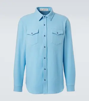 GOD'S TRUE CASHMERE Lagoon Cashmere Shirt With Lapis Lazuli - Blue