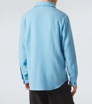 GOD'S TRUE CASHMERE Lagoon Cashmere Shirt With Lapis Lazuli - Blue
