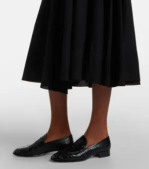 Junya Watanabe Asymmetric Lace-trimmed Midi Dress