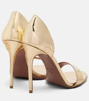 Paris Texas Vera Mirrored Leather Sandals - Gold