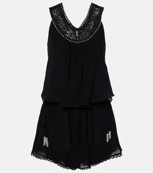 Isabel Marant Étoile Nilany Beaded Silk Romper - Black